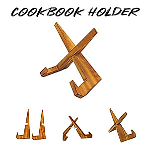 Cookbook Stand,Recipe Book Stand for Reading, Wood Book Stand -,Book Holder for Thick Cookbooks, Textbooks,Fits Small Counter or Desk Space,Portable Kitchen Hands Free Cook Book