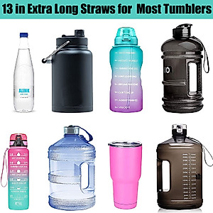 ALINK 13 IN Long Clear Straws + 12 Clear Glitter Straws