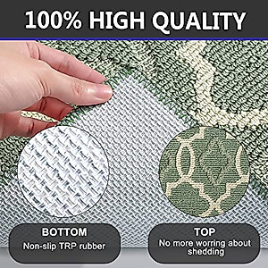 Indoor Door Mat, Non-Slip Mats Rubber Backing Front Back Door Mat, Low-Profile Entrance Rug, Absorbent Resist Dirt Doormat Machine Washable Inside Floor Shoe Doormats for Entryway (Green, 20"x32")