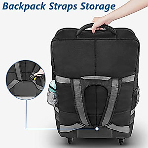 Car Seat Travel Bag with Wheels, Padded Car Seats Backpack, Large Durable Carseat Travel Bag for Airplane, Airport Gate Check Bag, Carseat Cover Bag with Padded Shoulder Strap, Gift for New Parents