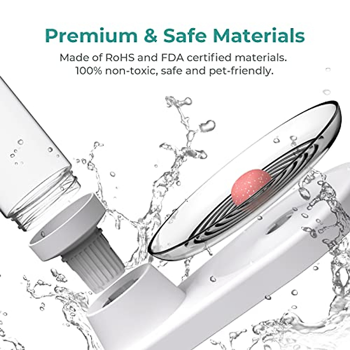 Cheerble Automatic Cat Water Dispenser Without Filter, Wireless Pet Water Fountains Gravity, Quiet Drinking Fountains for Kitten & Puppy, Non-Electric, KittySpring