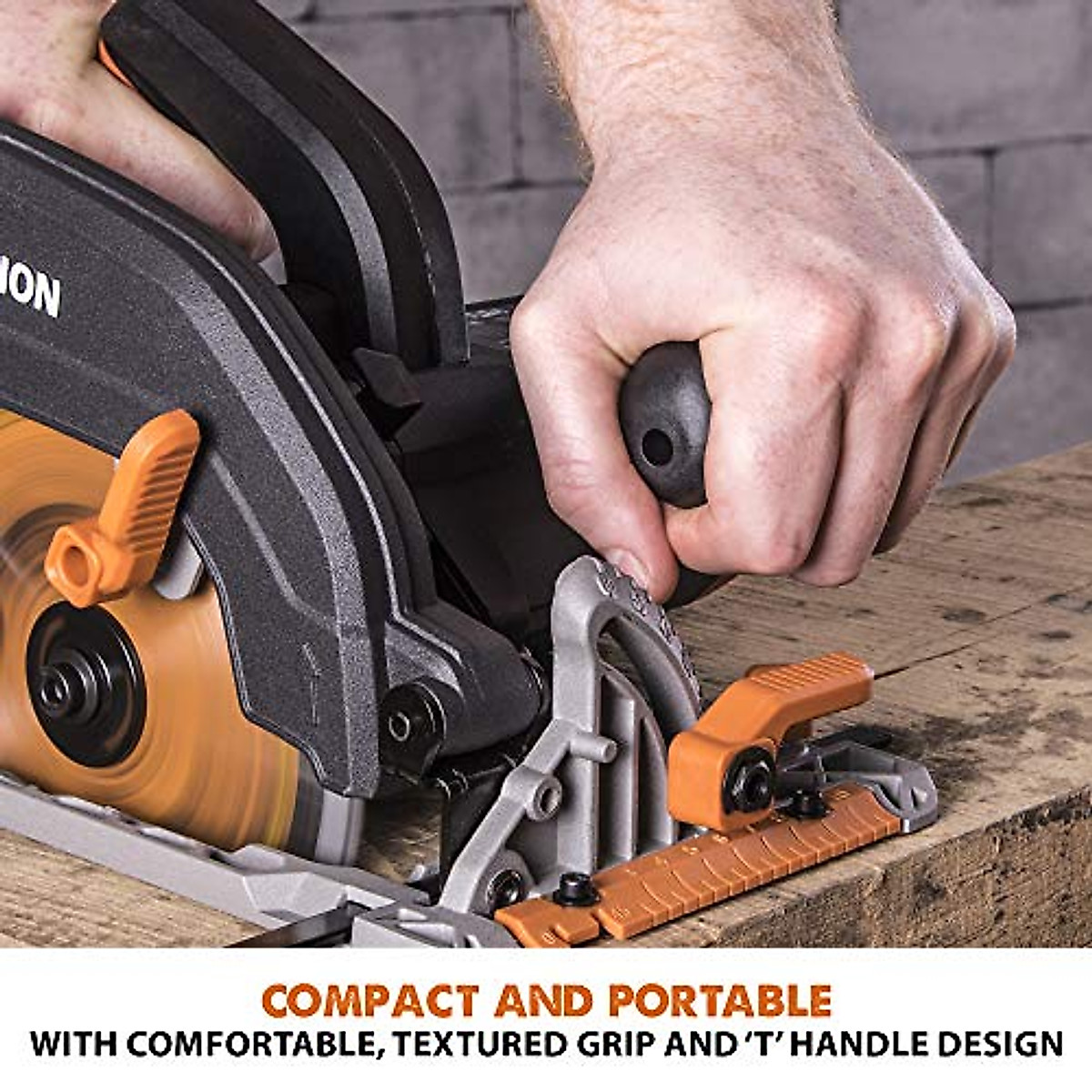 Evolution Power Tools R185CCS 7-1/4" TCT Multi-Material Cutting Circular Saw, 7-1/4", Orange