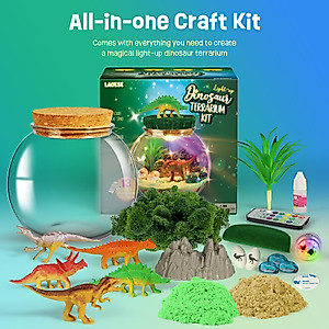 Dinosaur Gifts for Boys - Dinosaur Terrarium Kit for Kids - Birthday Gift for Boys Ages 4 5 6 7 8-12 Year Old - DIY Dinosaur Toys for Boys - Arts and Crafts Kit for Kids-Gifts for Boys