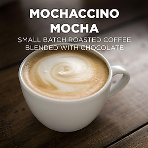 Maud's Chocolate Mocha Cappuccino Coffee Pods, 18 ct | Mochaccino Mocha Flavor | 100% Arabica Coffee | Solar Energy Produced Recyclable Pods Compatible with Keurig K Cups Maker