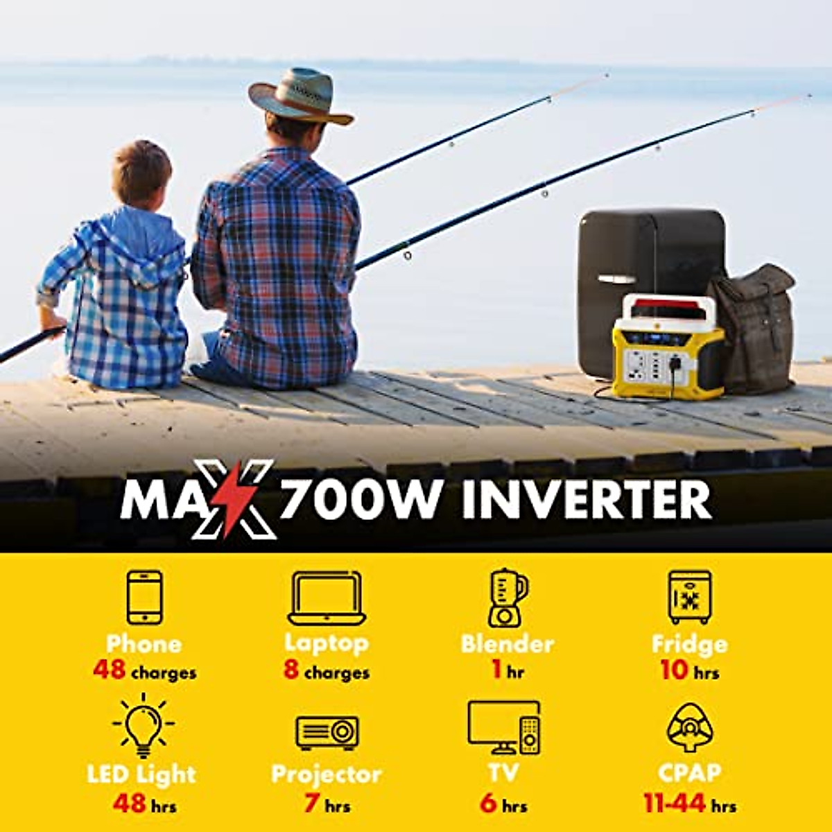 Shell Portable Power Station, 700W 10- Port, S-Boost upto 1400W, 583Wh Solar Generator (Solar Panel Optional) with Lithium Battery Pack, 2 AC Outlets, 60W USB-C PD Port, LED Light + Emergency Triangle