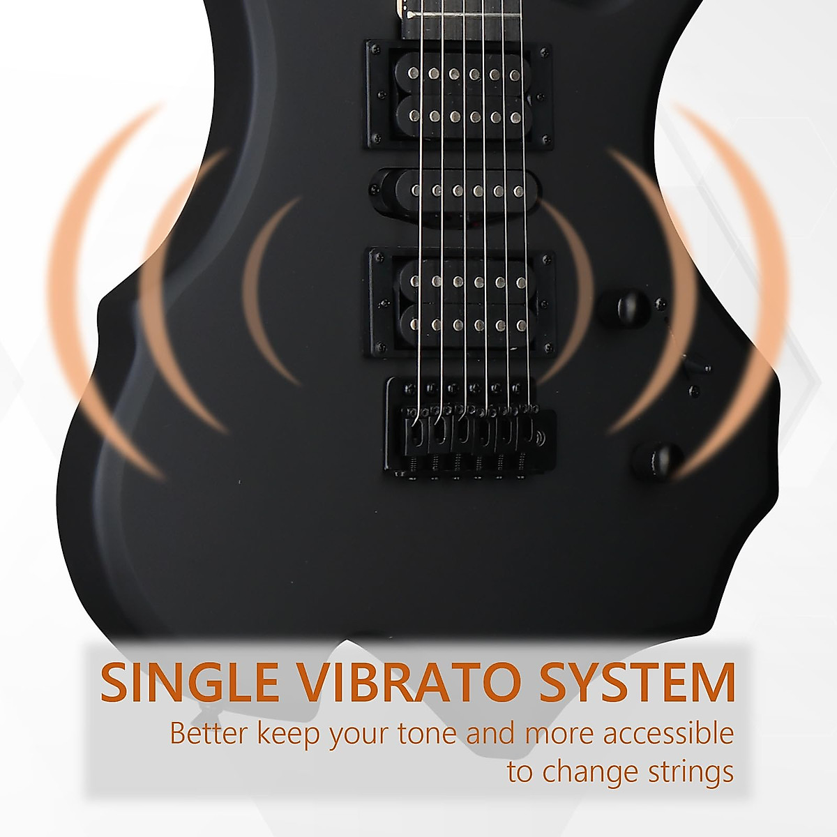 Ktaxon Burning Fire Design Electric Guitar Kit, 39-inch HSH Pickup Electric Guitar Beginner Guitar Set with Amplifier, Rosewood Fingerboard, 5-Ways Pickup Switch (Matte Black)