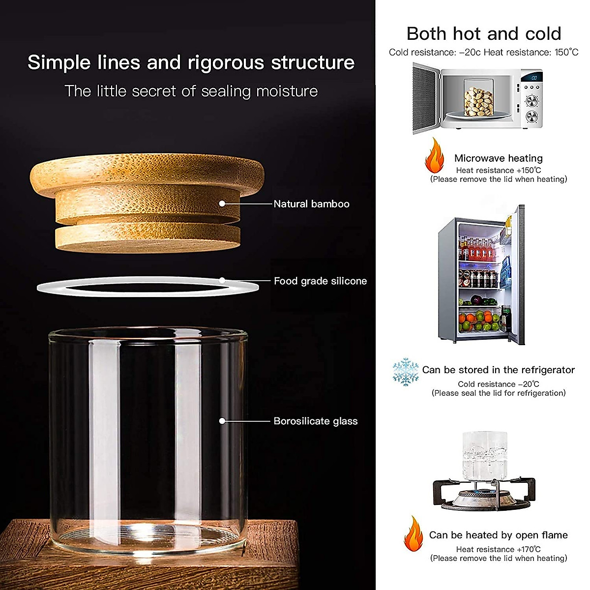 ZPGXLRZ 20 Pcs Glass Spice Jars with Airtight Bamboo Lids, Labels and Pen, 2.5oz Mini Clear Food Storage Containers for the Pantry, Kitchen Canisters for Tea, Herbs, Sugar, Salt, Coffee and More