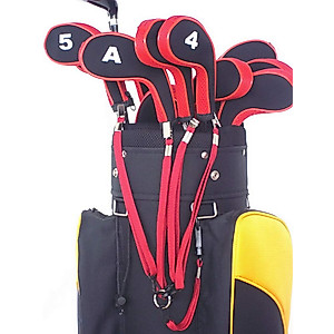 Stop Losing Golf Head Covers - A99Golf Leash Strap 4 III with Bag Strap (Red)