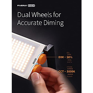 ZHIYUN FIVERAY M40 Video Light, 40W Portable Camera Light, 14000 Lux, CRI/TLCI 96+ 2700-6200K, 320g LED Panel DSLR Photography Lighting, Lighting Setup for YouTube, TikTok