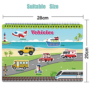 My Preschool Toys Gift for Kids & Toddlers Boy Girls,Reusable Waterproof Busy Book Quiet Book Activity Board Busy Educational Learning Toys Work Book(11 Themes-Style C)