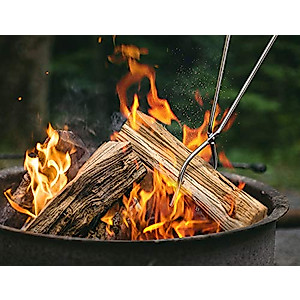 Skyflame Heavy Duty Firewood Log Claw Grabber for Indoor Fireplace Outdoor Gas Fire Pit & Wood Burning Chiminea | Campfire Large Modern Stainless Steel Fire Tongs for Moving Firelogs | 36 Inch Long