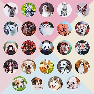 BENBO 1500 Pcs Zoo Animal Stickers, 1 Inch Cute Puppy Stickers Rolls Dog Cat Stickers Realistic Cute Kitten Labels for Party Favor Holiday Envelope Seal Scrapbooking Stickers Classroom Reward Stickers