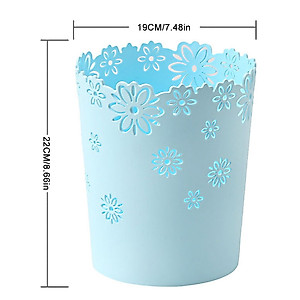 HMANE Wastebasket, Hollow Flower Shape Plastic Lidless Wastepaper Baskets Trash Can - M