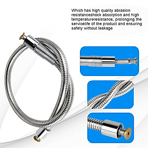 Replacement B-0044-H Commercial Sink Sprayer Hose for T&S Brass, 44 inch Stainless Steel Flexible Pre-Rinse Hose with Heat Resistant Gray Handle Commercial Kitchen Sink Faucet Dish Spray Part