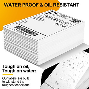 4x6 Thermal Labels, 500Pcs Shipping Labels for Printer, QNCZ Fanfold Commercial Grade Direct Thermal Printer Paper for Rollo Label Printer and Zebra