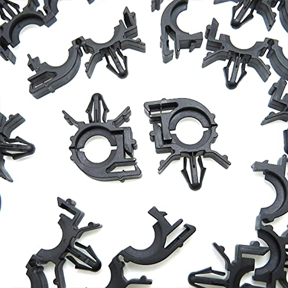 Woodzdon 30 Pcs 1/2" OD 11/32" ID Wire Loom Routing Clip Retainer for GM 8911473 for Auveco 14544 Black Nylon Convoluted Conduit Wiring Harness for Buick for Cadillac for Chevrolet for GMC for Pontiac