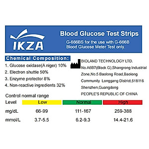 IKZA G-666BS Blood Glucose Test Strips, Include 100 Diabetes Blood Test Strips and 100 Lancets Compatible G-666B, Pain Reduction Design, Glucometer Accessories, Glucose Meter Test Strips for Home Use