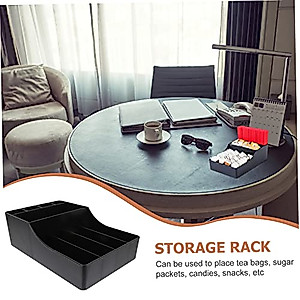 Yardwe Classification Storage Box Desk Valet Tray compaertment Condiment Accessory Tray Sugar Bag Container Acrylic Tea Bag Holder Condiment Organizer Jewelry Coffee Locker Plastic