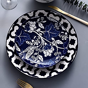 Wisenvoy Dinnerware Sets Plates and Bowls Sets Ceramic Dish Set Plate Set Stoneware Dinnerware Set Dishes Set for 4