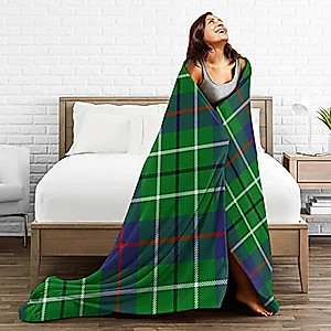 Fleece Blanket Throw Blanket, Clan Duncan Tartan Lightweight Blanket for Sofa, Couch, Bed, Camping, Travel - Super Soft Cozy Microfiber Blanket 80"X60"