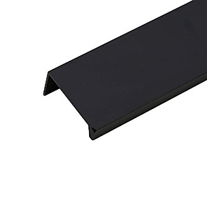 LC LICTOP 15cm/5.9" Black Aluminum Home Kitchen Cabinets Drawers Collection Long Center Finger Edge Pull Tab Handle(10Pcs)