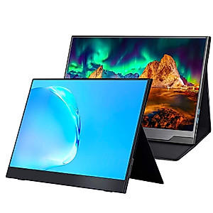 cocopar USB-C Portable Monitor Bundle [15.6inch 1080P&17.3inch 4K] HDR Zero Frame USB-C Computer Display with Dual Type-C Mini HDMI for Laptop PC Mac Surface Xbox PS4/5 Switch with Cover