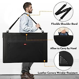 Nicpro Large Art Portfolio Bag 35 x 43 Inches Waterproof Nylon Artist Storage Case & Nicpro Light Weight Art Portfolio Bag 20x26" Art Canvas Storage