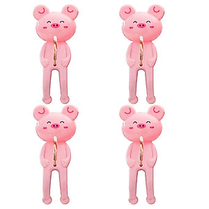 Cabilock 4pcs Beach Towel Clips Cartoon Pig Chair Clips Towel Holder Jumbo Plastic Quilt Clothes Pegs Hanging Clamps for Quilt Socks Stockings Scarf Clothes (Orange)