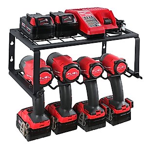 TreeLen Power Tool Organizer, Drill Holder Wall Mount,Heavy Duty Tool Shelf & Storage Rack, Great as Tool Box Organizers and Storage