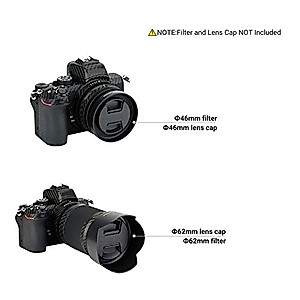 (1+1) Screw on + Bayonet Lens Hood Shade for Nikon Z30 Z50 Z fc Dual Lens Kit (Nikkor Z DX 16-50mm & 50-250mm) Replaces HN-40 and HB-90A Lens Hood