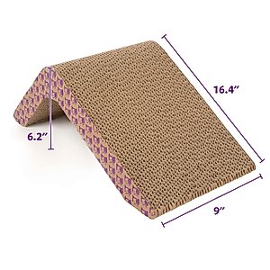 SmartyKat Scratch Ladder Angled Corrugated Cat Scratcher, Catnip Infusion Technology - Brown, One Size