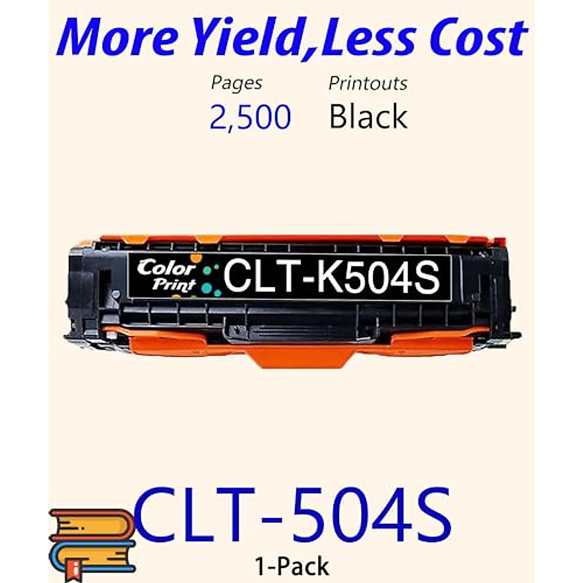 Color Print Compatible CLT-504S Toner Cartridge Replacement for Samsung CLT-K504S 504S K504S CLT504S for Xpress C1810W C1860FW CLP-415N CLP-415NW CLX-4195 CLX 4195N 4195FW Printer (1-Pack, Black)
