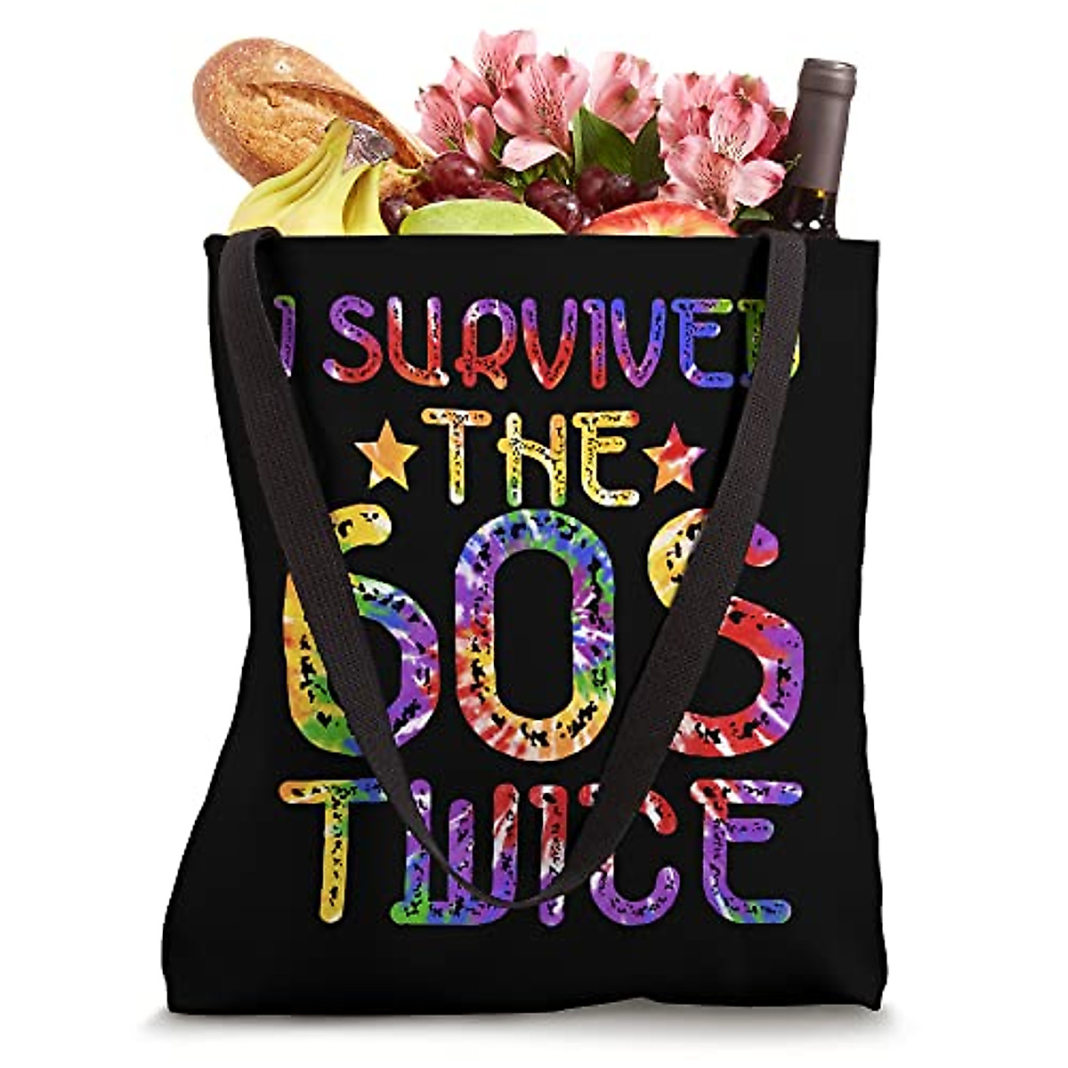 I Survived The Sixties 60s Twice Tie Dye 70th Birthday Tote Bag