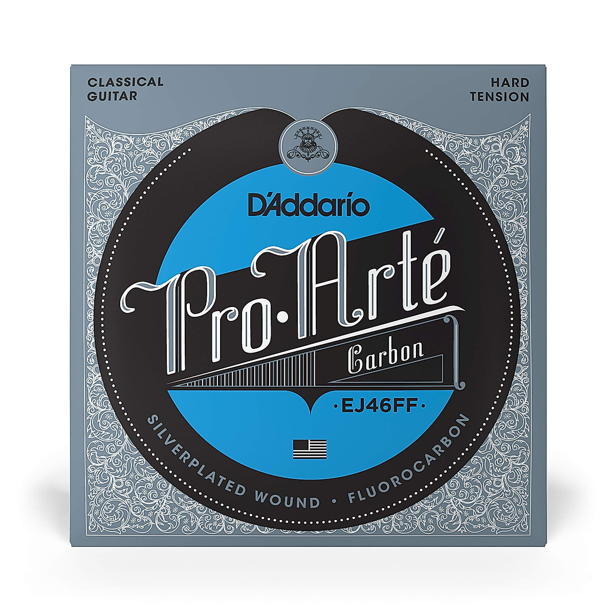 D'Addario Guitar Strings - Pro-Arte Classical Guitar Strings - EJ46FF Carbon Strings - Silver Plated Wrap, Composite Dynacore, Carbon Trebles - Hard Tension