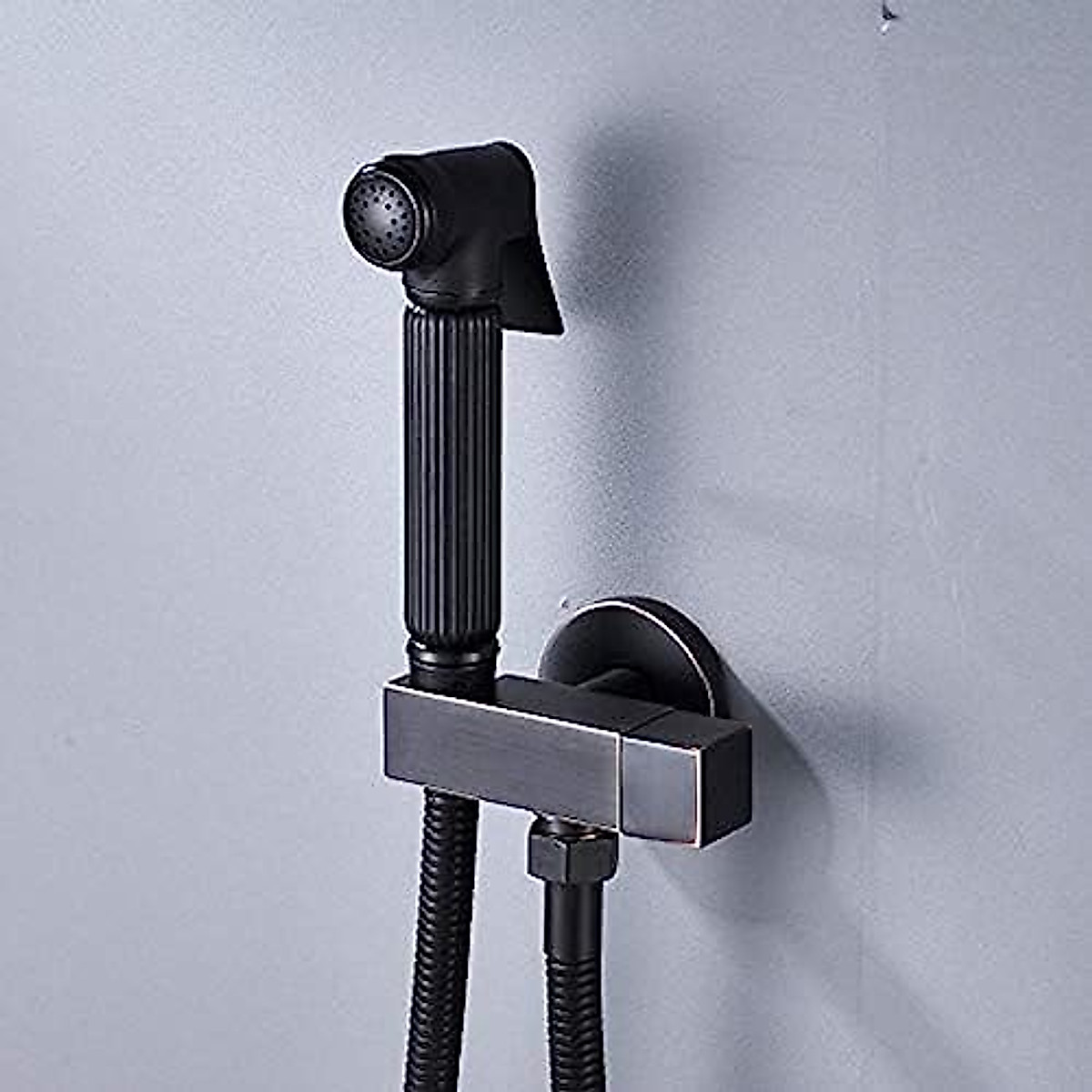 MINJING Bidet Sprayer Head Wall Mounted Bathroom Bidet Faucet Shower Faucet Toilet Bidet Muslim Brass Washer Tap-Black Bronze Bidet,Black Bronze Bidet