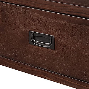 INMOZATA 36 Inch Farmhouse Console Table Sofa Table with 4 Drawers and 1 Storage Shelf Pine Wood Material for Entryway Entrance Living Room Bedroom Hallway Kitchen,Espresso