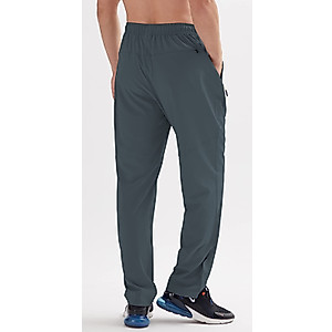 AIRIKE Mens Sweat Pants, with Pockets Outdoor Lightweight Breathable Quick Dry Athletic Jogging Hiking Pants with Elastic Waist Navy