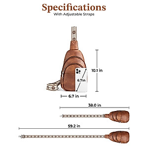 CHOLISS Small Sling Bag for Women Leather Crossbody Fanny Packs Chest Bag for Women, Brown