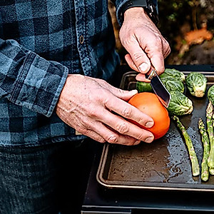 Kershaw Parley Manual Folding Pocket Knife with Cleaver Style Blade, Slipjoint Design with Nail Nick, 3.1 inch Blade and Micarta Handle, Black