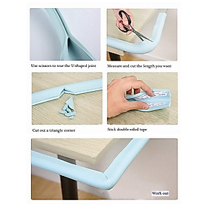 M2cbridge U Shape Extra Thick Furniture Table Edge Protectors Foam Baby Safety Bumper Guard 6.5 Ft (Black)
