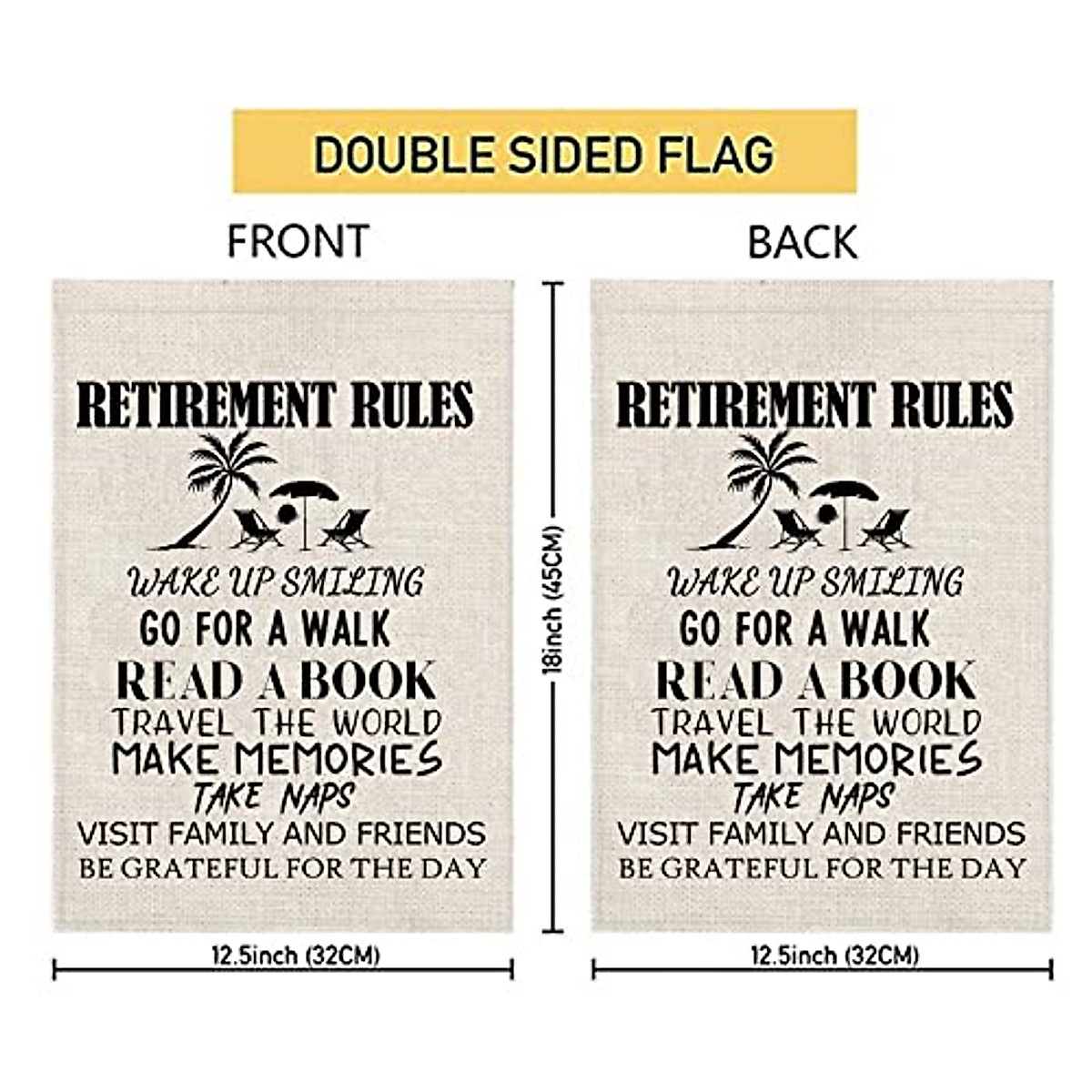 POFULL Retirement Rules Garden Flag Retirement Yard Sign Retired Nurse Teacher Coworker (Retirement Rules Flag)