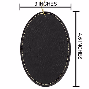 LaserGram Faux Leather Christmas Ornament, Motocross, Personalized Engraving Included (Black with Gold, Oval)