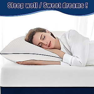 Piwaal Bed Pillows for Sleeping 2 Pack, King Size Pillows Set of 2,Down Alternative Filling, Pillow for Back, Stomach or Side Sleepers Black