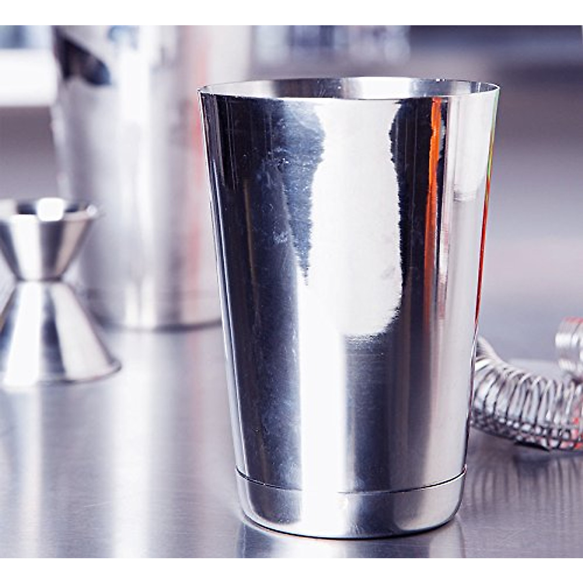 (6 Pack) 15-Ounce Cocktail Mixing Shaker Tin - Silver Glitter, Stainless Steel Bar Shakers/Boston Shaker Tins