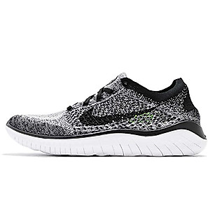 Nike Men's Free RN Flyknit Shoes, White/Grey/Black, 9.5