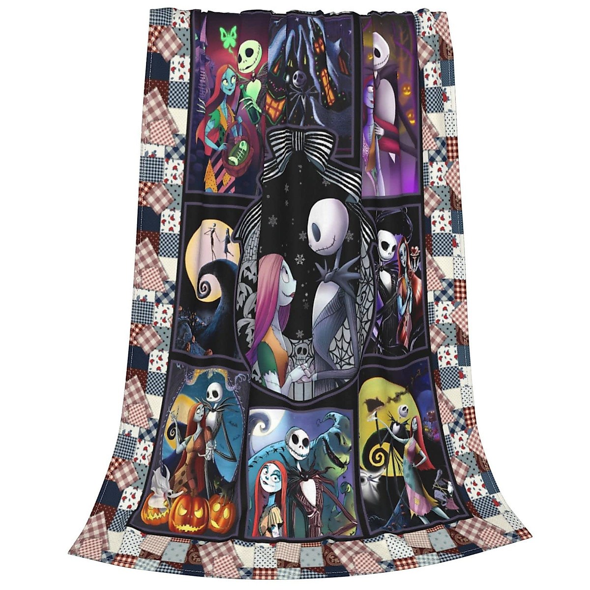 Ennankob Christmas Cartoon Nightmare Throw Blankets Soft Warm Micro Fleece Blanket Novelty Home and Collectible Holidays Party All Seasons for Kids Aldults 50''X40'', Black 3