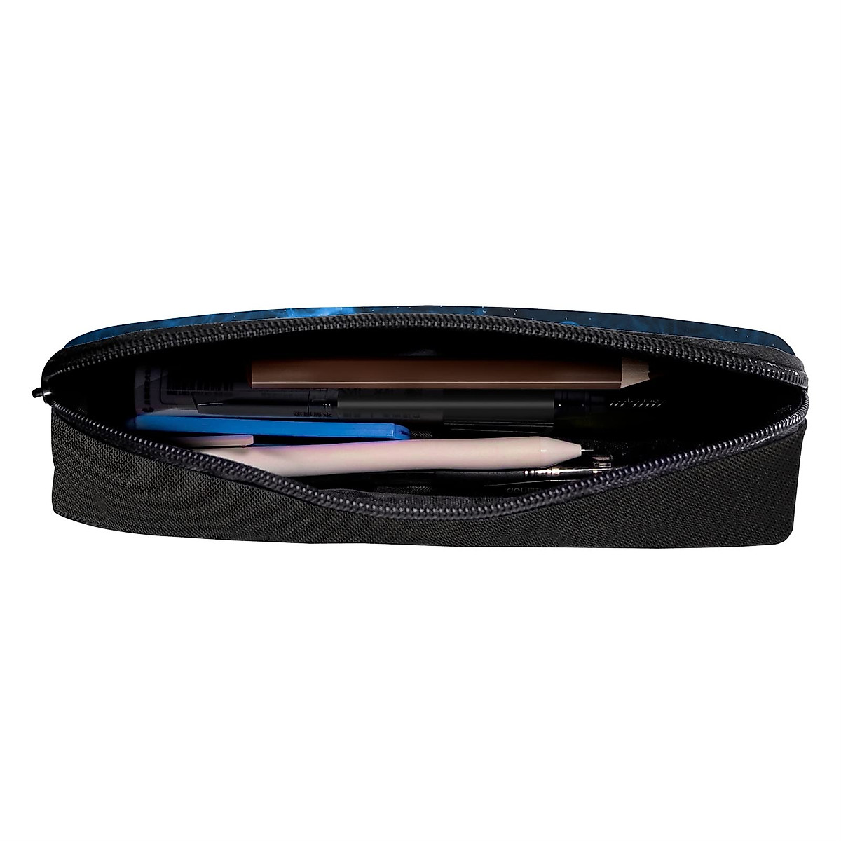 FOR U DESIGNS Pencil Bag Organizer Novelty Soccer Printed Pencil Box for Girls Multifunction Stationery Pencil Pouch,Blue