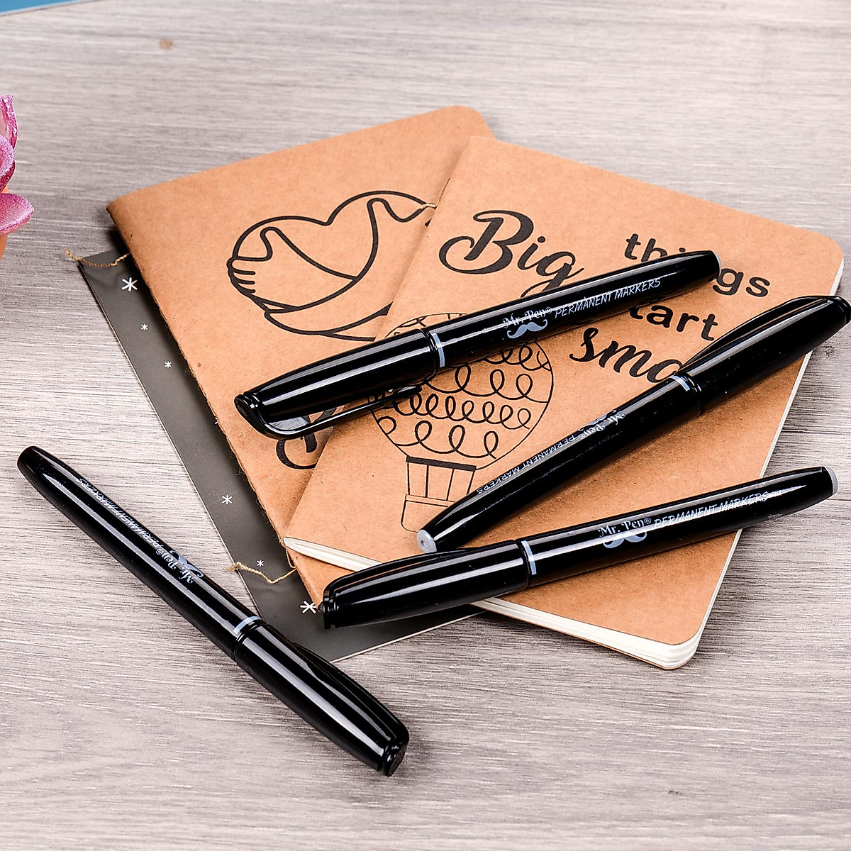 Mr. Pen- Permanent Markers, 12 Pack, Black, Fine Tip, Black Markers, Marker Set, Fine Tip Markers, Black Permanent Markers, Permanent Markers Black Colors