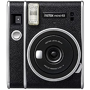 Fujifilm Instax Mini 40 Instant Film Camera with Built-in Selfie Lens, Auto Exposure, Auto Shutter Speed, Easy to Use, Stylish and Classic Design Polaroid Cameras for Pro or Beginners (Renewed)