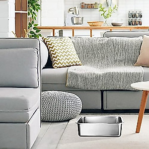 3 Pack Stainless Steel Cat Litter Box, Rust Proof Large Metal Cat Box with High Sides Nonstick Litter Pan Safe and Hard for Kitten and Bunny, Easy to Clean (15.7 x 11.8 x 5.9 Inches)